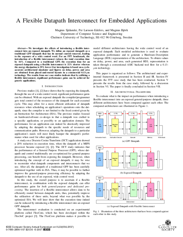Pdf A Flexible Datapath Interconnect For Embedded Applications