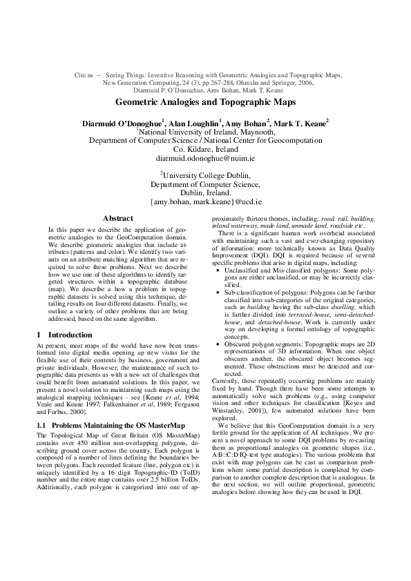 (PDF) Geometric Analogies and Topographic Maps