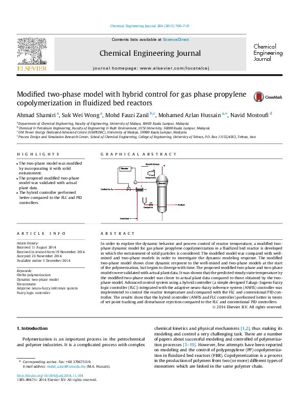 (PDF) Two-phase modeling of a gas phase polyethylene fluidized bed ...