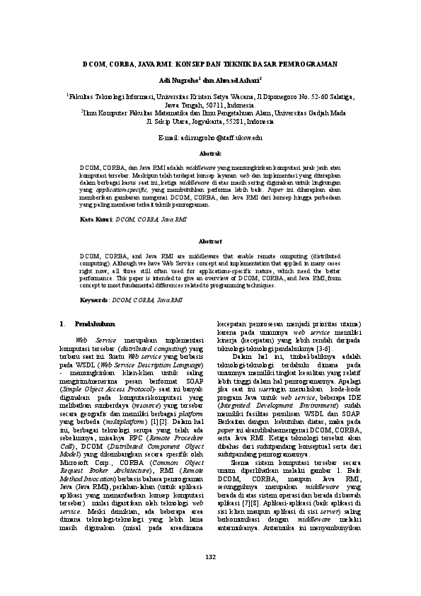 Pdf Dcom Corba Java Rmi Konsep Dan Teknik Dasar Pemrograman