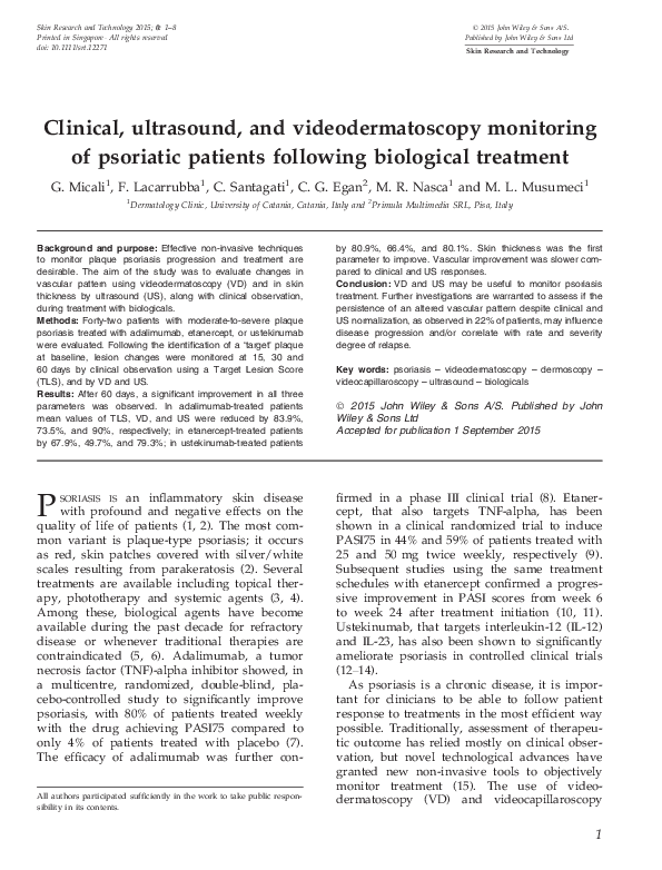 (PDF) Clinical, ultrasound, and videodermatoscopy monitoring of ...