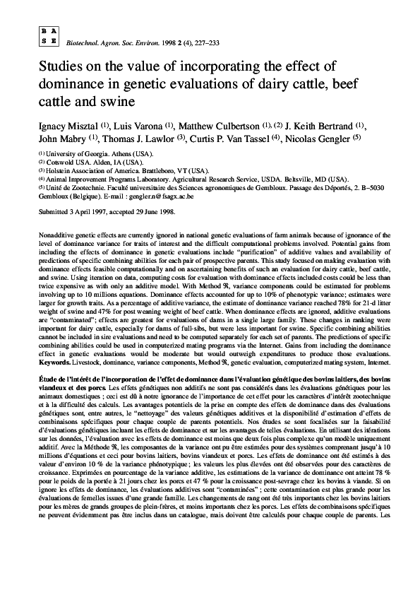 (PDF) Heritability and its Use in Animal Breeding | Mebrate Getabalew - Academia.edu