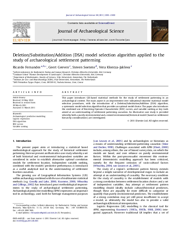 Pdf Deletionsubstitutionaddition Dsa Model Selection Algorithm