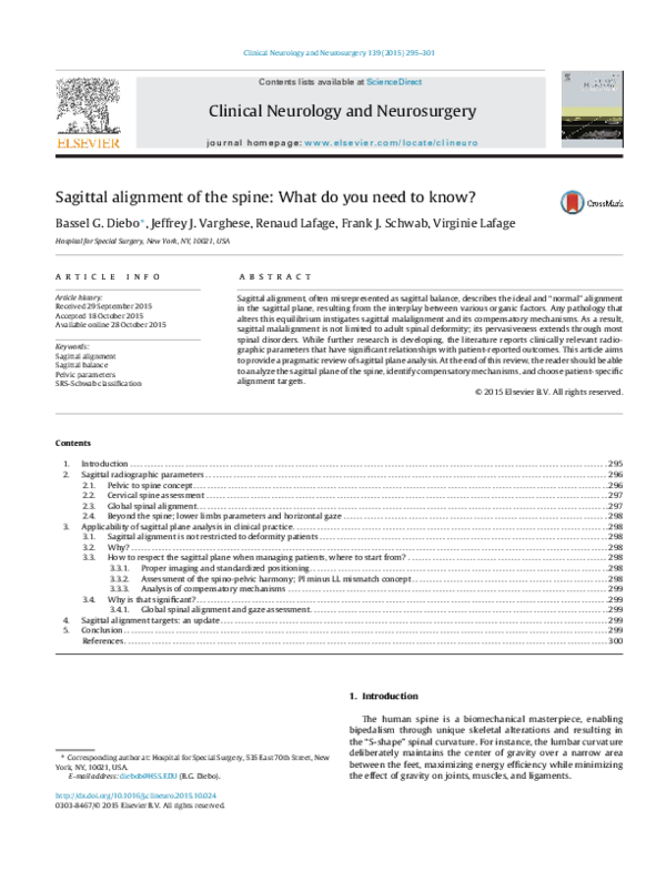 (PDF) Sagittal alignment of the spine: What do you need to know?