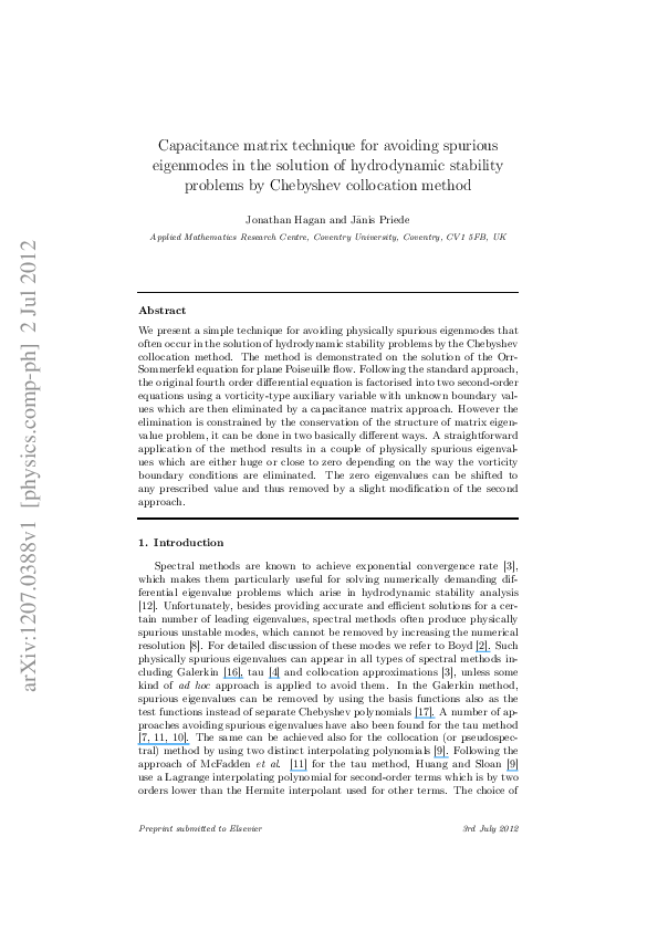 (PDF) Capacitance matrix technique for avoiding spurious eigenmodes in ...