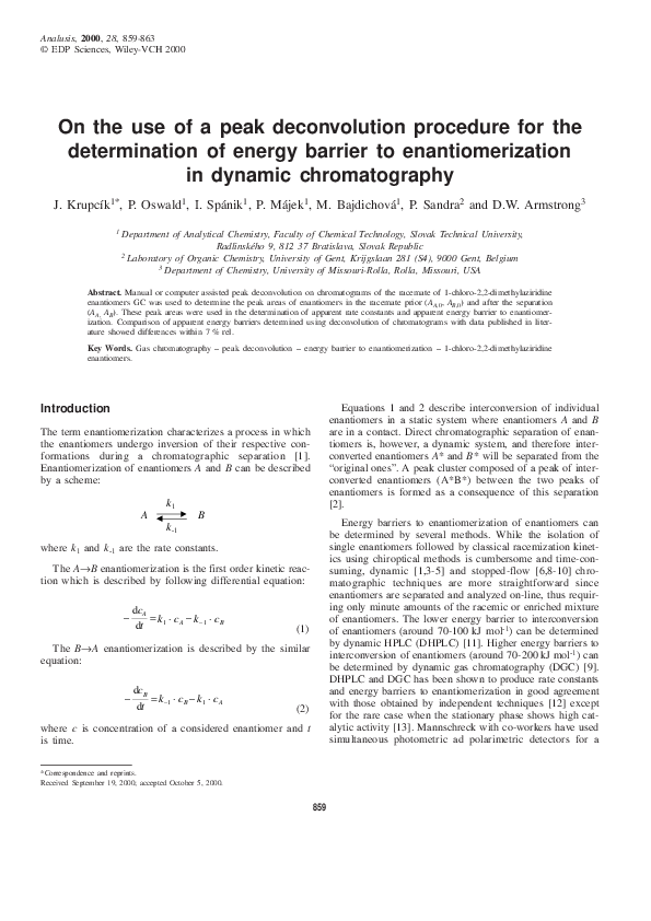 (PDF) On the use of a peak deconvolution procedure for the ...