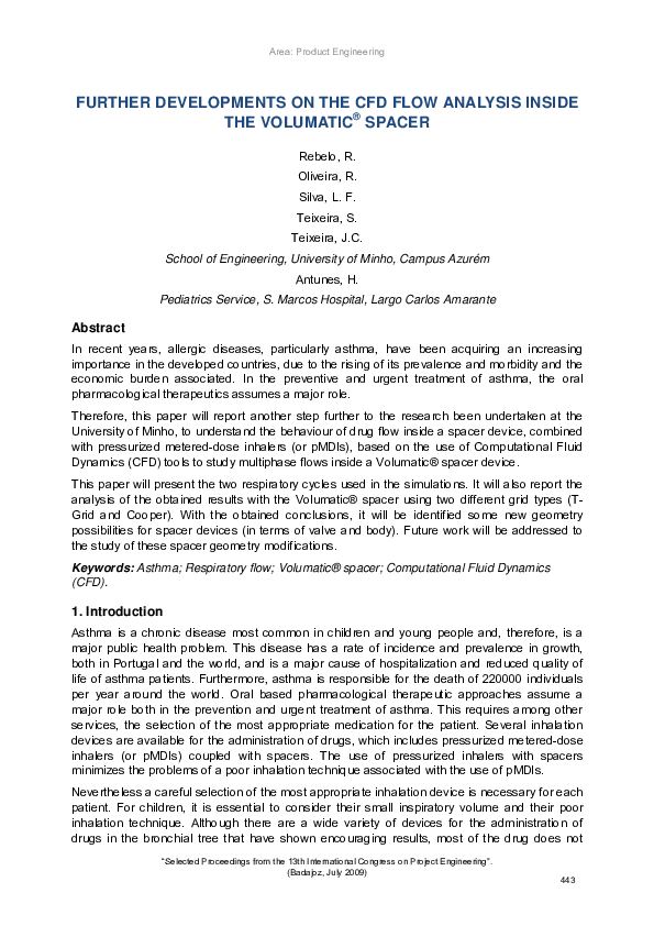 (PDF) Further developments on the cfd flow analysis inside the ...