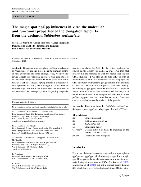 (PDF) The magic spot ppGpp influences in vitro the molecular and ...