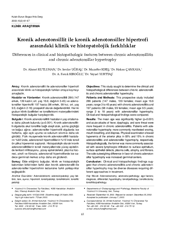 (PDF) [Differences in clinical and histopathologic features between ...
