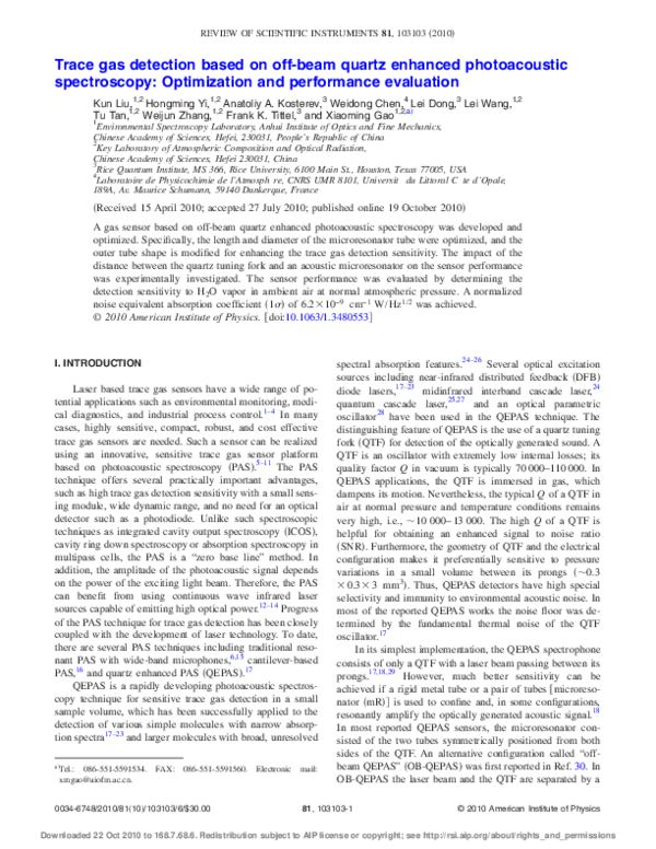 (PDF) THz Quartz-enhanced photoacoustic sensor for H_2S trace gas detection | Miriam Vitiello ...