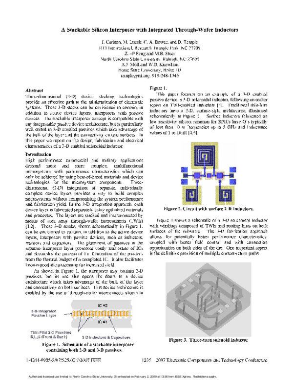 (PDF) A stackable silicon interposer with integrated through-wafer ...