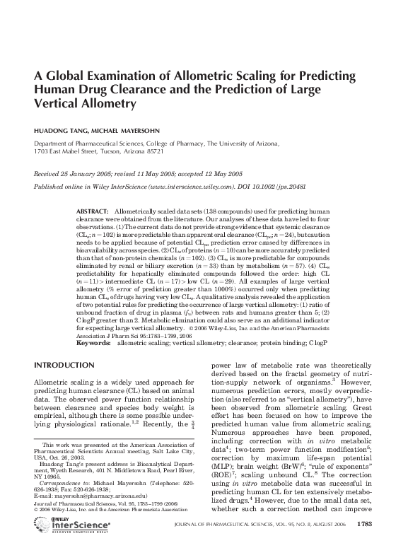 (PDF) A global examination of allometric scaling for predicting human ...