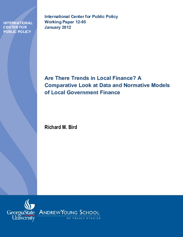 (PDF) Are There Trends in Local Finance? A Comparative Look at Data and ...