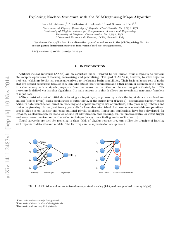 Pdf Exploring Nucleon Structure With The Self Organizing Maps Algorithm