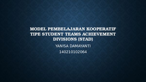 (PPT) Model Pembelajaran Kooperatif Tipe stad