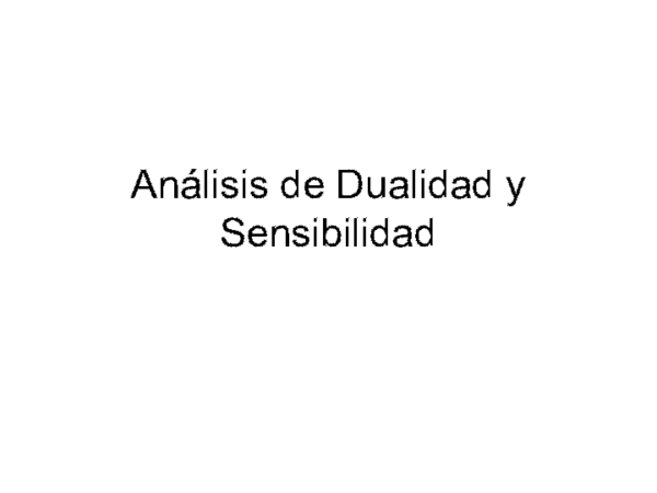 (PPT) Cap4 Analisis de Dualidad y Sensibilidad