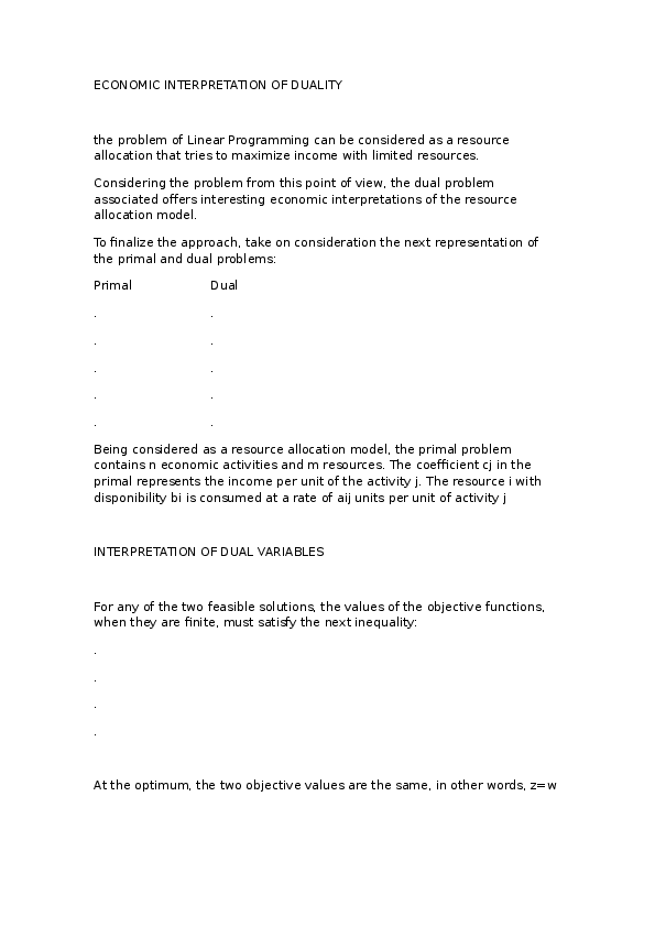 (DOC) ECONOMIC INTERPRETATION OF DUALITY