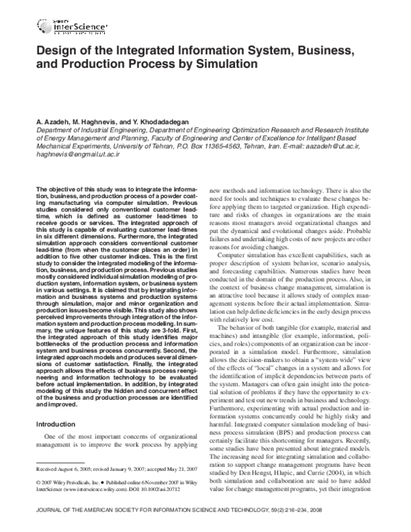 (PDF) Design of the integrated information system, business, and ...
