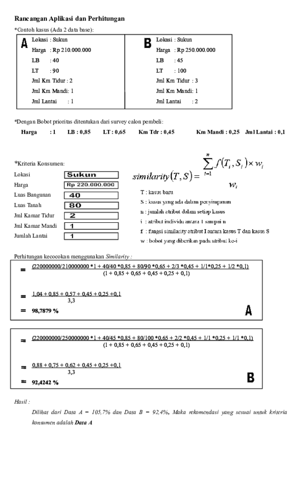 (DOC) Rancangan Aplikasi dan Perhitungan
