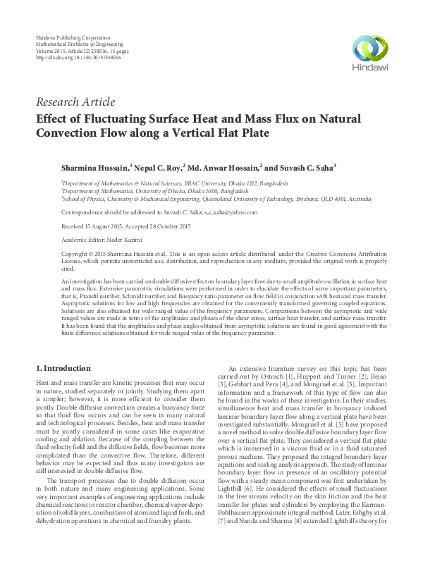Effect of Fluctuating Surface Heat and Mass Flux on Natural Convection ...
