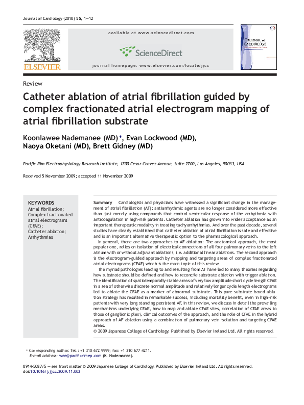 Erratum To “catheter Ablation Of Atrial Fibrillation Guided By Complex Fractionated Atrial