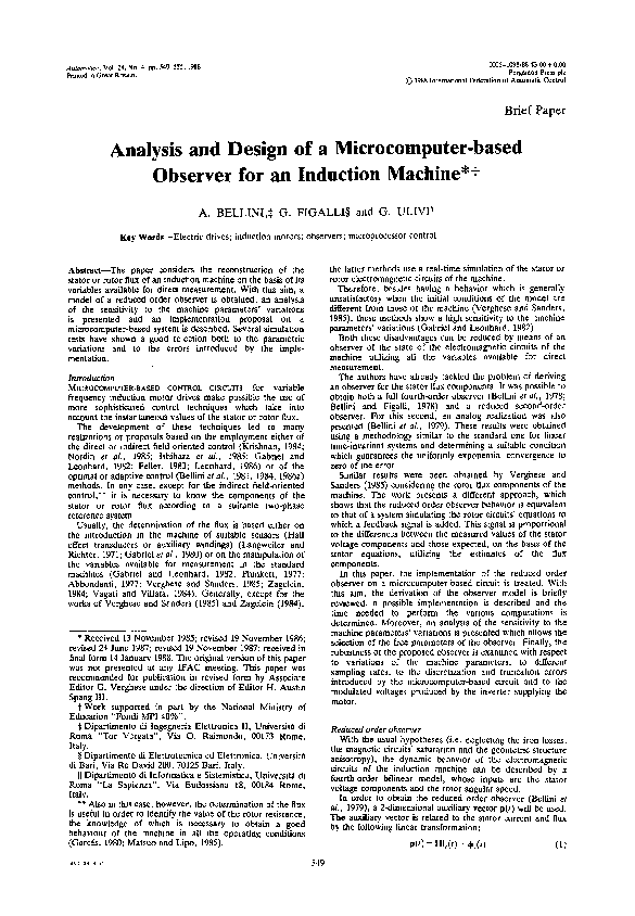 (PDF) Analysis and design of a microcomputer-based observer for an induction machine