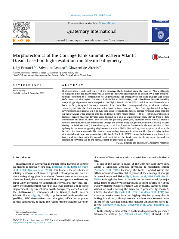 (PDF) Extensional tectonics in the Gorringe Bank rocks, Eastern ...