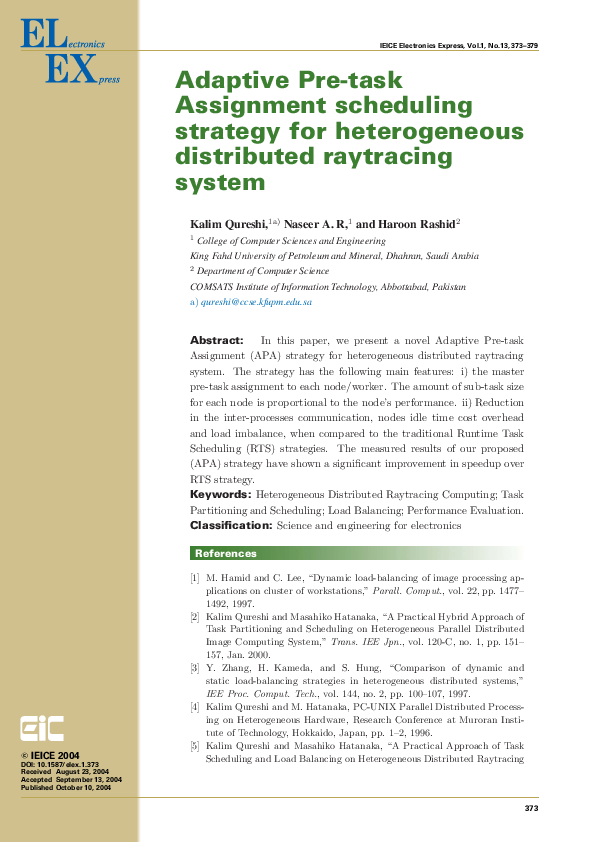 (PDF) Adaptive Pre-task Assignment scheduling strategy for hetrogeneous distributed raytracing ...
