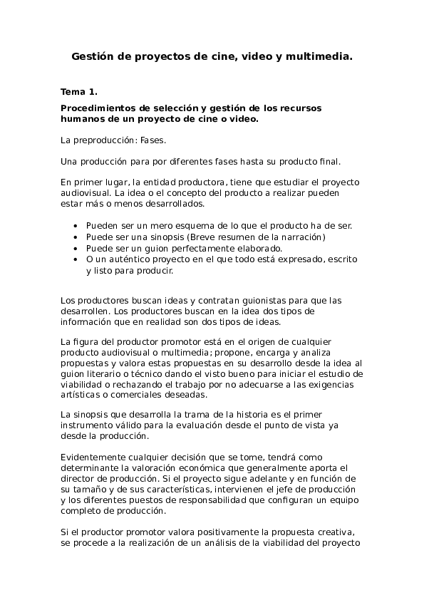 (DOC) Gestion de proyectos de cine