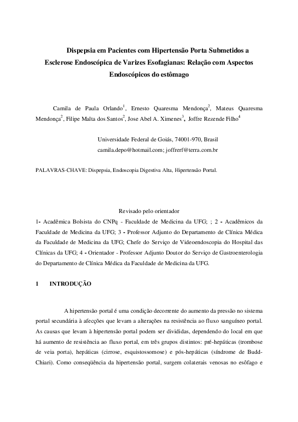 (PDF) Dispepsia em Pacientes com Hipertensão Porta Submetidos a ...