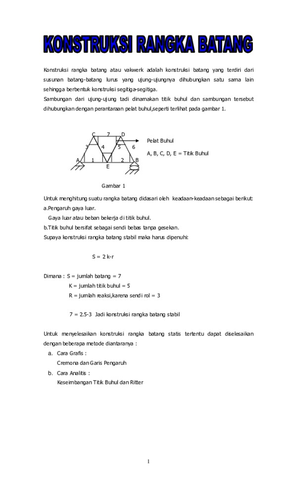 (PDF) Konstruksi Rangka Batang