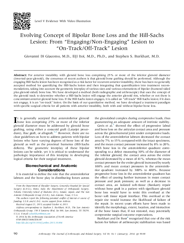 (PDF) Evolving Concept of Bipolar Bone Loss and the Hill-Sachs Lesion ...