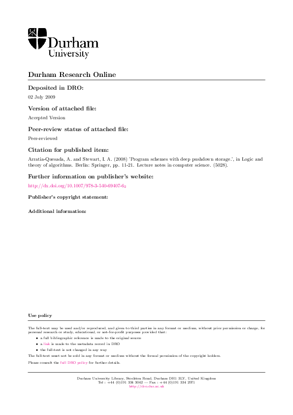 Pdf Program Schemes With Deep Pushdown Storage Argimiro Arratia