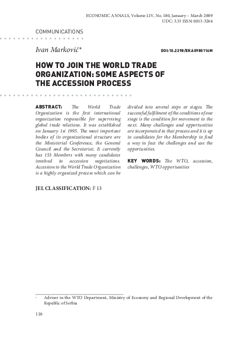 (PDF) How to join the World Trade Organization: Some aspects of the ...