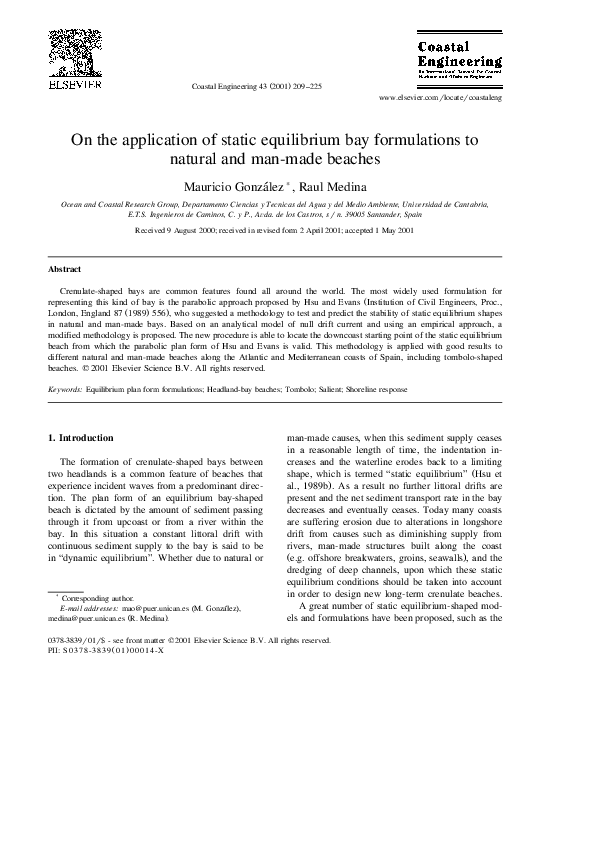 (PDF) On the application of static equilibrium bay formulations to ...