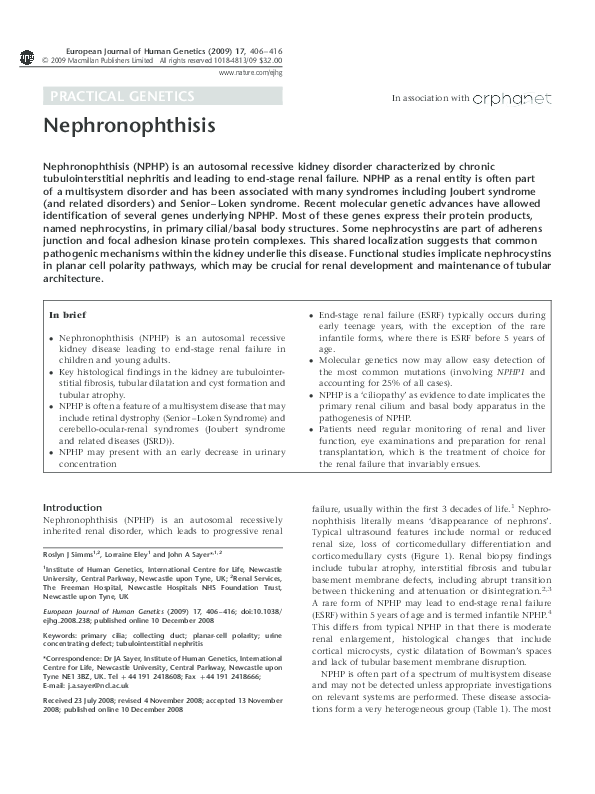 (PDF) Nephronophthisis