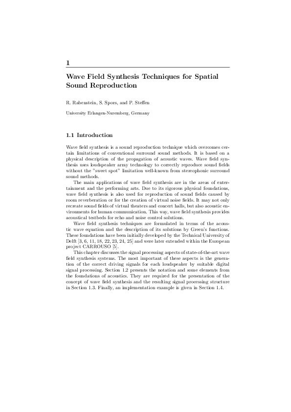 Pdf Full Duplex Systems For Sound Field Recording And Auralization Based On Wave Field 