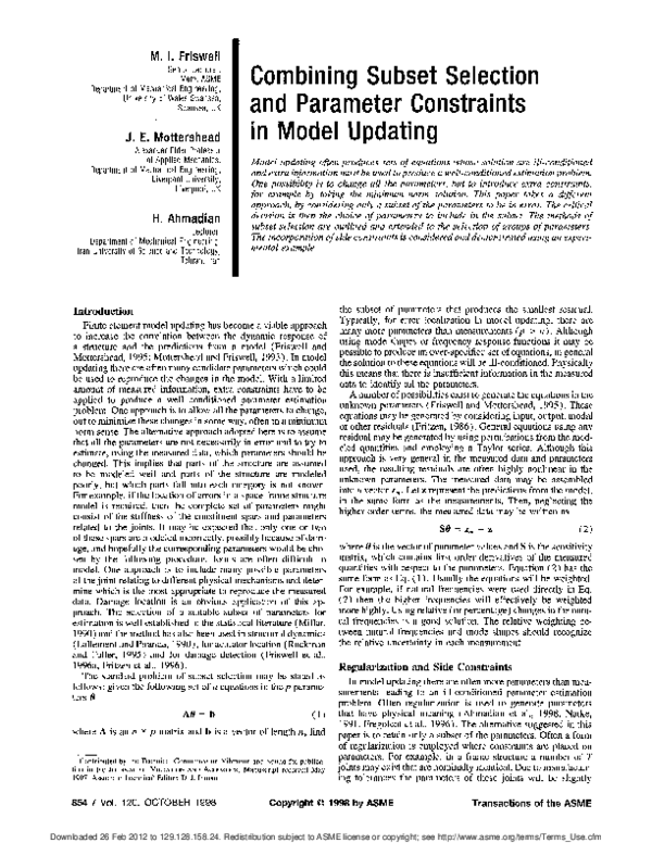 Pdf Combining Subset Selection And Parameter Constraints In Model