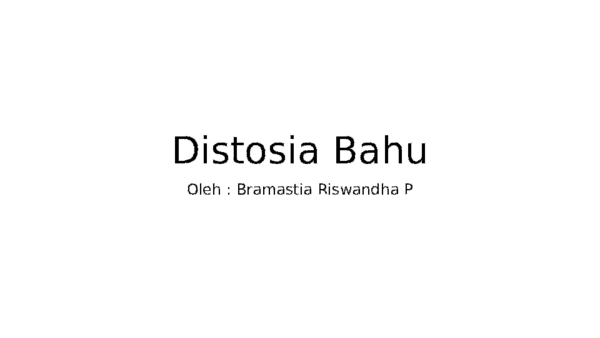 (PPT) Distosia Bahu Bram