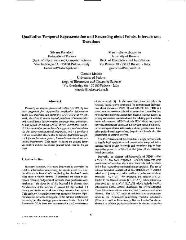 (PDF) Qualitative temporal representation and reasoning about points, intervals and durations