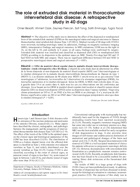 (PDF) The role of extruded disk material in thoracolumbar ...
