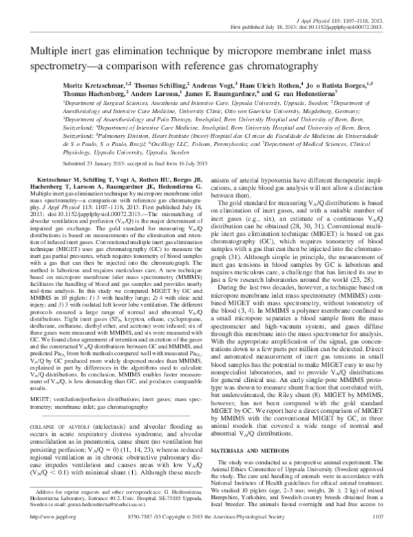 (PDF) Multiple inert gas elimination technique by micropore membrane ...