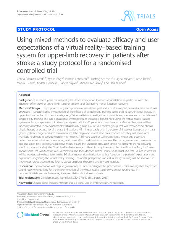 (PDF) Virtually home: Feasibility study and pilot randomised controlled trial of a virtual ...