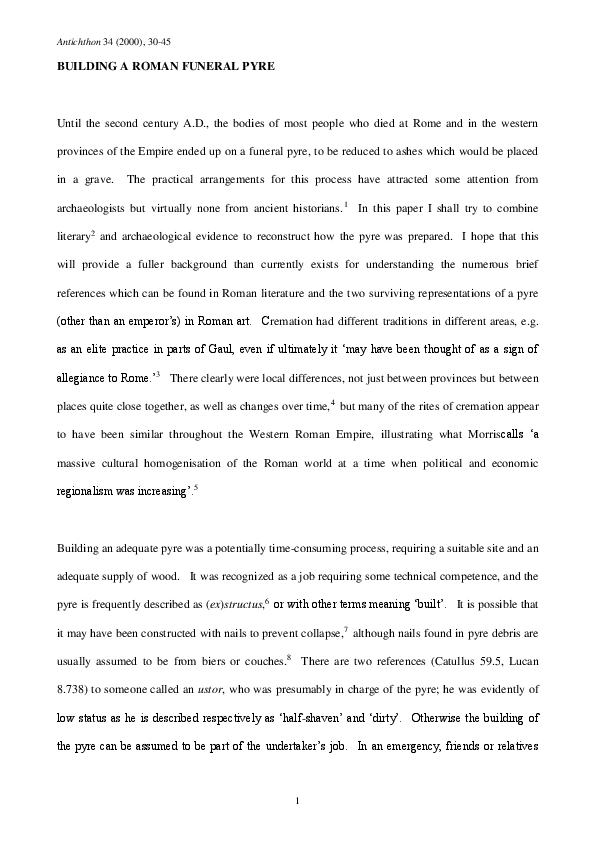 (PDF) Building a Roman Funeral Pyre
