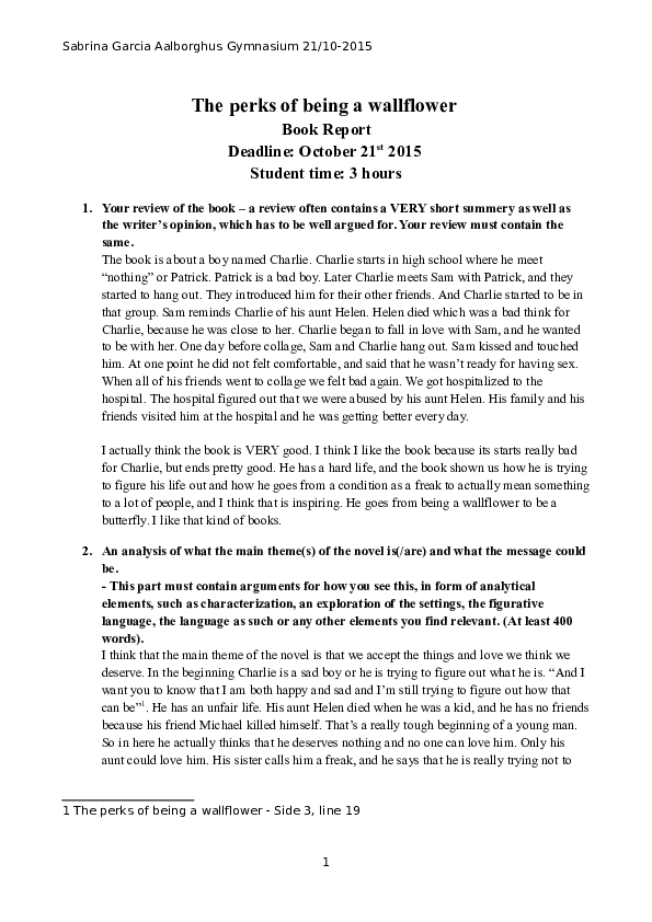 (DOC) The perks of being a wallflower