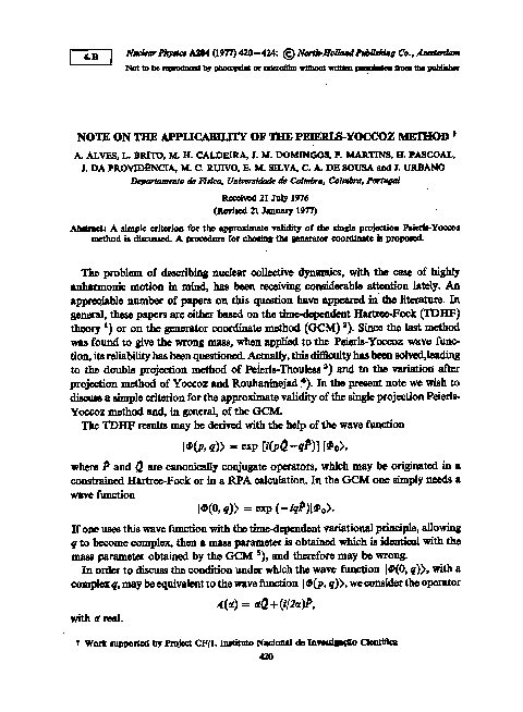 (PDF) Note on the applicability of the Peierls-Yoccoz method