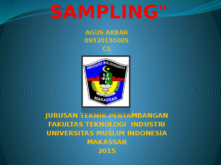 (PPT) Metode Sampling