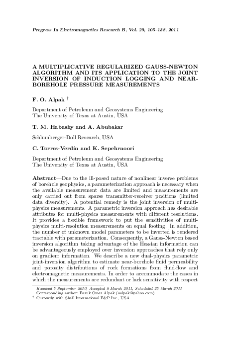 Pdf A Multiplicative Regularized Gauss Newton Algorithm And Its Application To The Joint