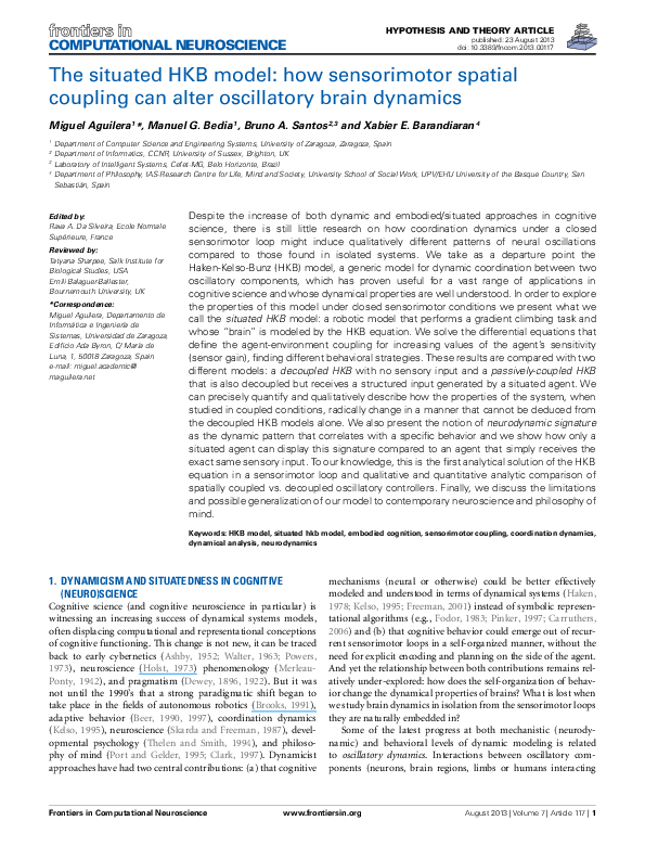 (PDF) The situated HKB model: how sensorimotor spatial coupling can alter oscillatory brain ...