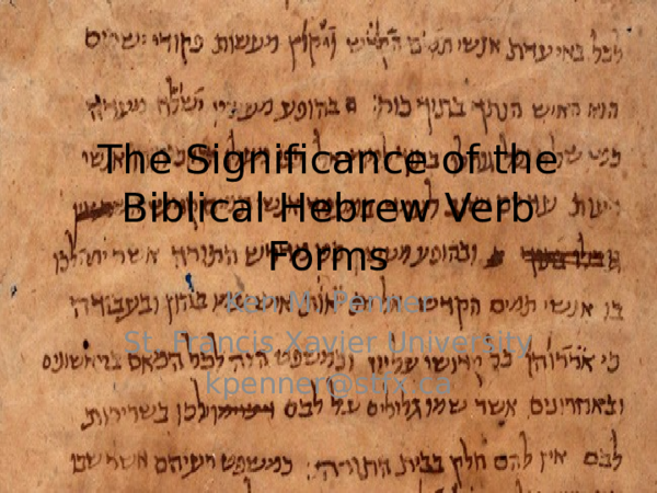 (PPT) The Significance of the Biblical Hebrew Verb Forms